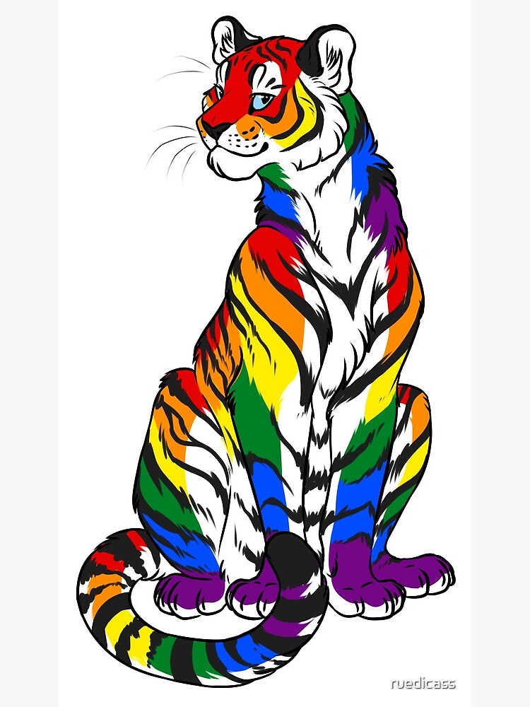 "Gay Pride Tiger" Art Print for Sale by ruedicass | Redbubble