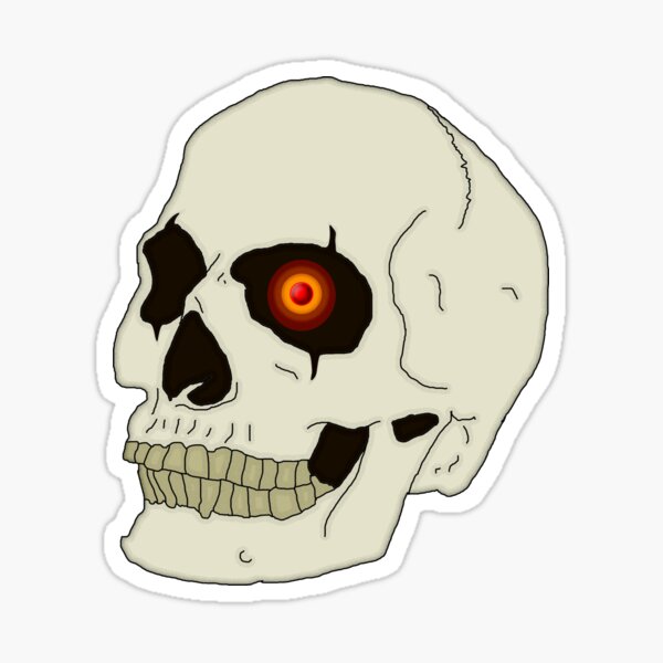 "Watchful Skull" Sticker for Sale by RyanGuy | Redbubble