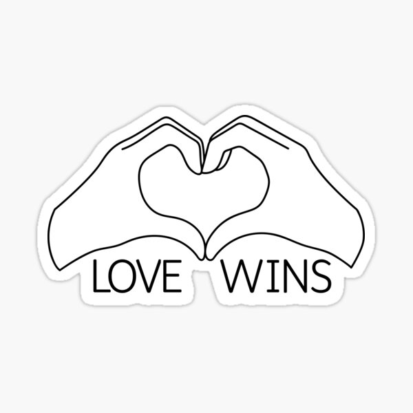 "Love Wins Minimalist Graphic" Sticker for Sale by Iska-Designs | Redbubble
