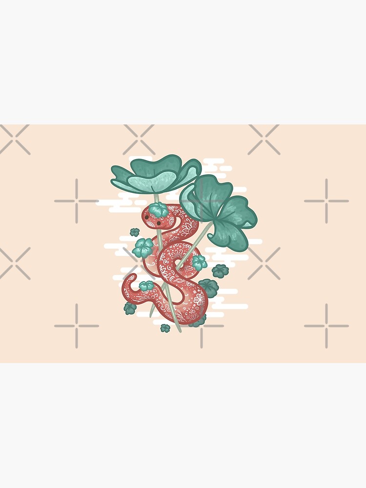 "Red Snake Surrounded by the Clover Leaf" Zipper Pouch for Sale by ...