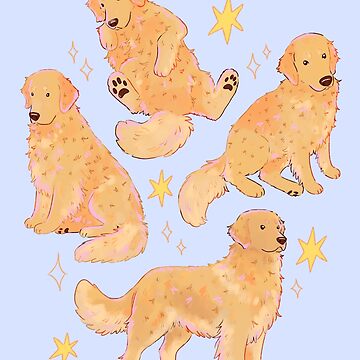 "Cute Golden Retriever Poses – Adorable Dog Illustration" Sticker for Sale by YaraCuteArt ...