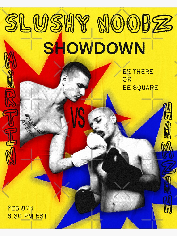 "slushy noobz - boxing!" Sticker for Sale by digikay | Redbubble