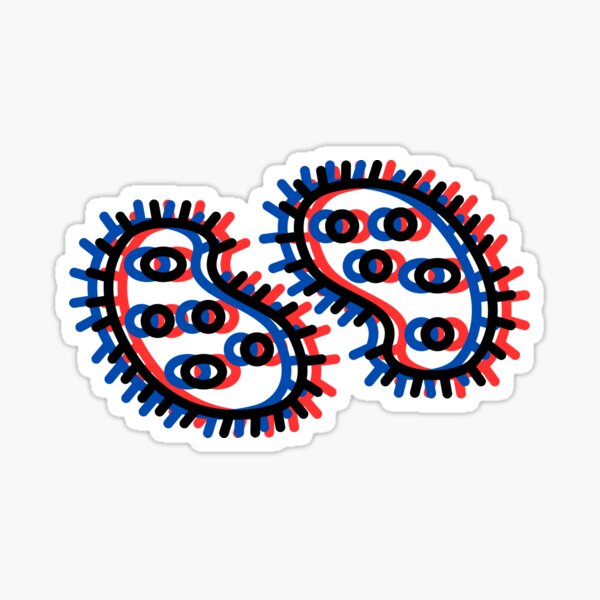 "trippy 3D bacteria - science, cool, microbiology" Sticker for Sale by ...