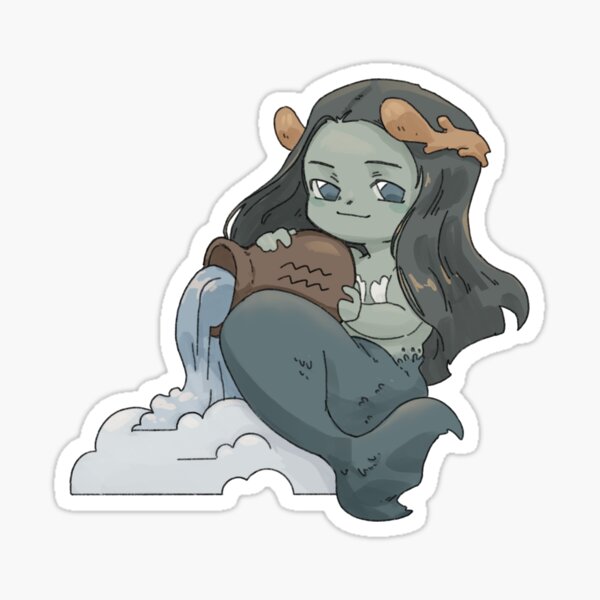 "Aquarius Chibi" Sticker for Sale by Clairosene | Redbubble