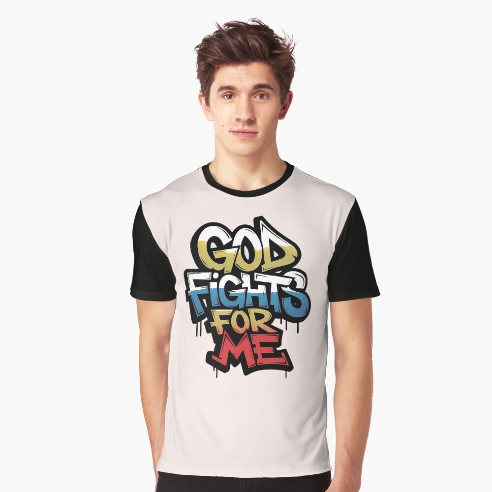 "God Fights for Me Graffiti Street Art Christian Bible Verse Typography ...