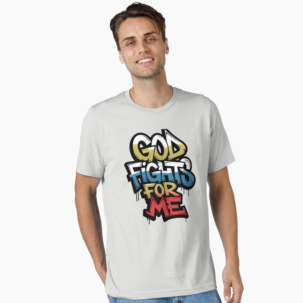 "God Fights for Me Graffiti Street Art Christian Bible Verse Typography ...