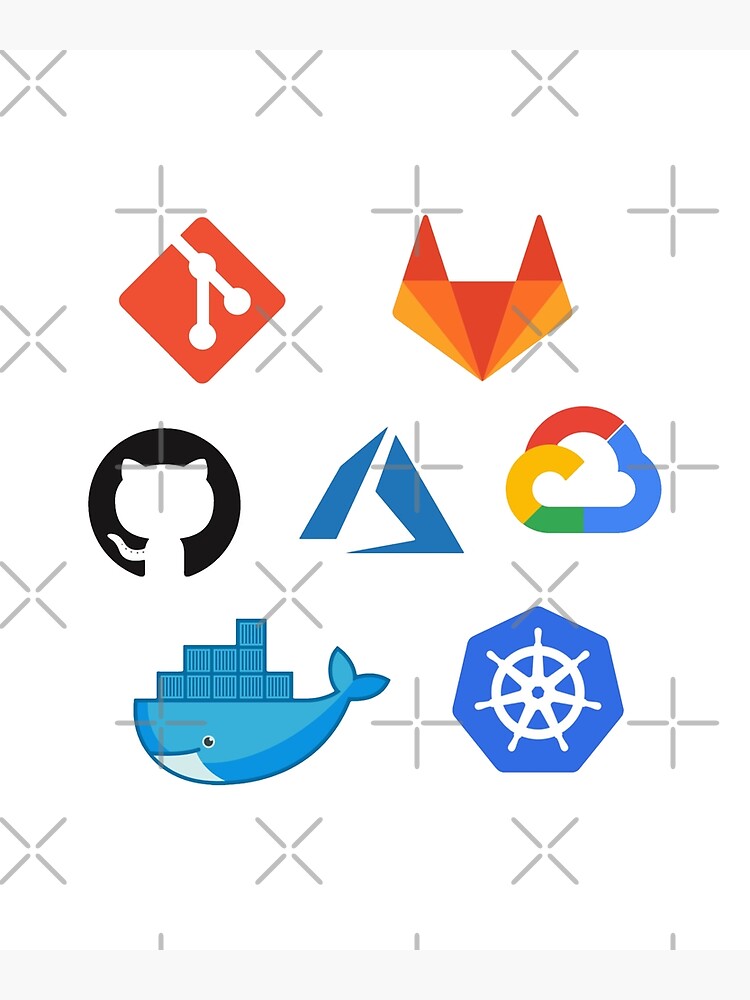 "kubernetes Github Azure Git Pack" Poster for Sale by linkawy | Redbubble
