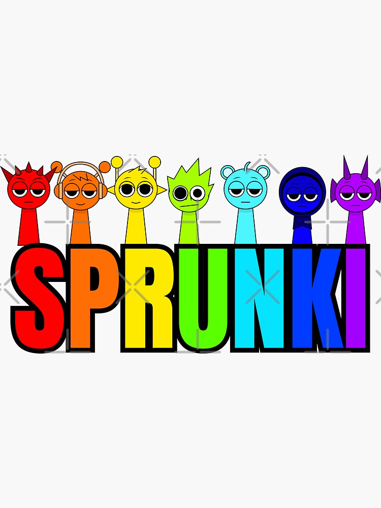 "Colorful Sprunki in line" Sticker for Sale by Elkin | Redbubble