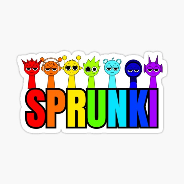 "Colorful Sprunki in line" Sticker for Sale by Elkin | Redbubble