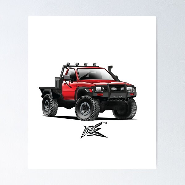 "toyota hilux ln106 ute red" Poster for Sale by NaquashM | Redbubble