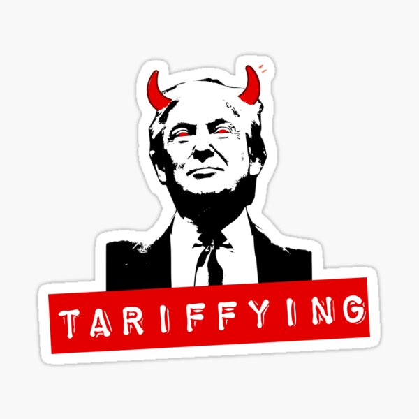 "Tariffying Trump - Funny Tariff Pun" Sticker for Sale by BeerBro ...