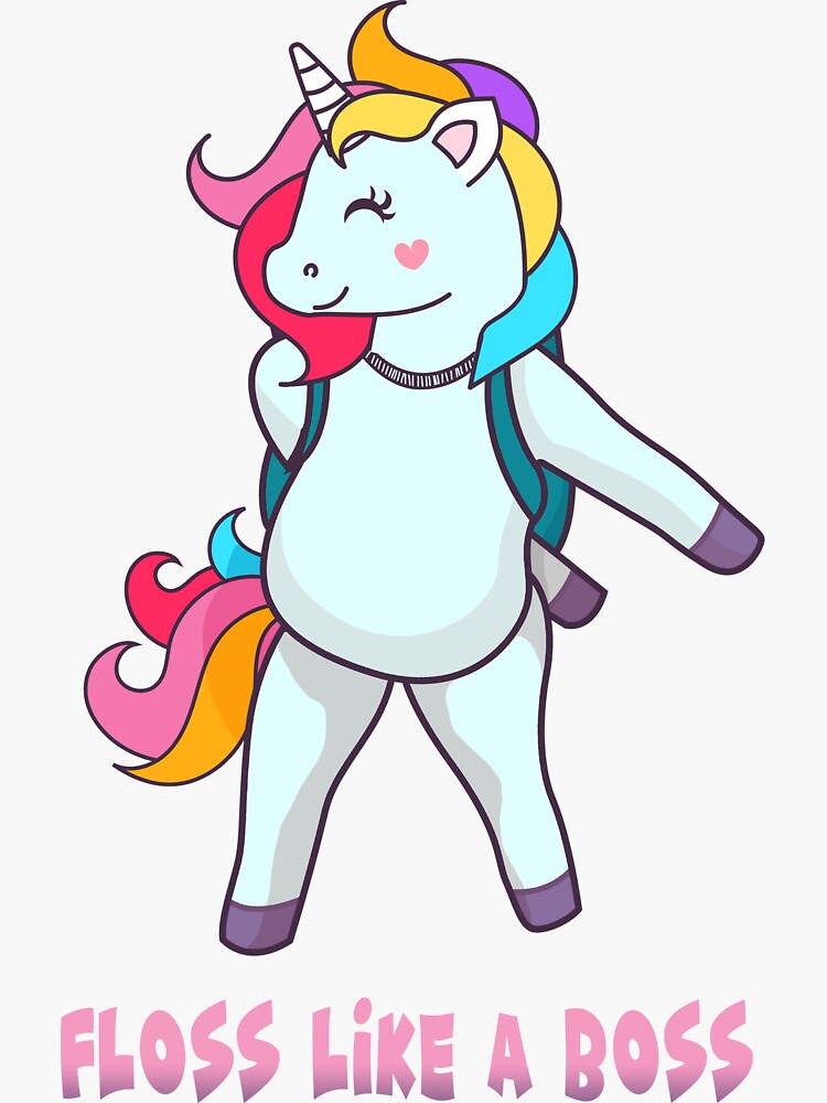 "Unicorn Floss Dance Animals Funny Kids Gift" Sticker for Sale by ...