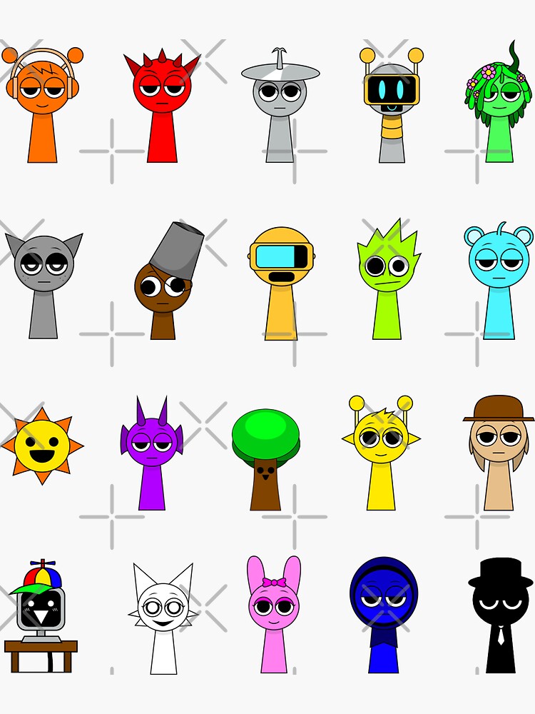 "All Sprunki team" Sticker for Sale by Elkin | Redbubble