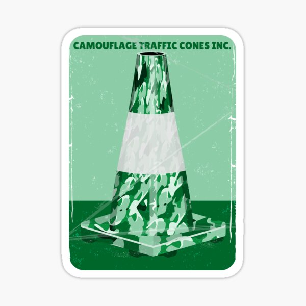 "Camouflage traffic cone" Sticker for Sale by piedaydesigns | Redbubble