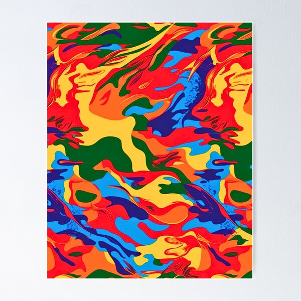 "Rainbow Graphic Trendy Camo Fusion Colors Design, a Colorful Vibrant ...
