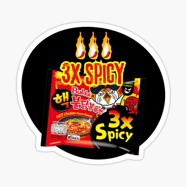 "buldak hack 3x spicy,korean food" Sticker for Sale by K-SSUN | Redbubble