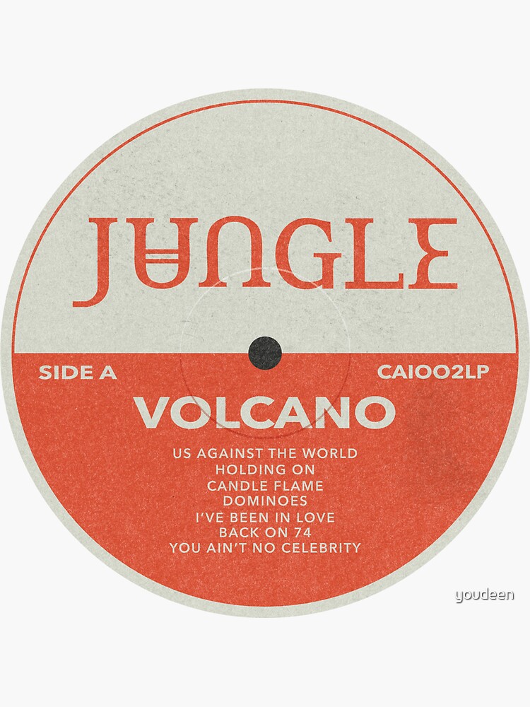 "Jungle music band Volcano vinyl fan art cover" Sticker for Sale by ...