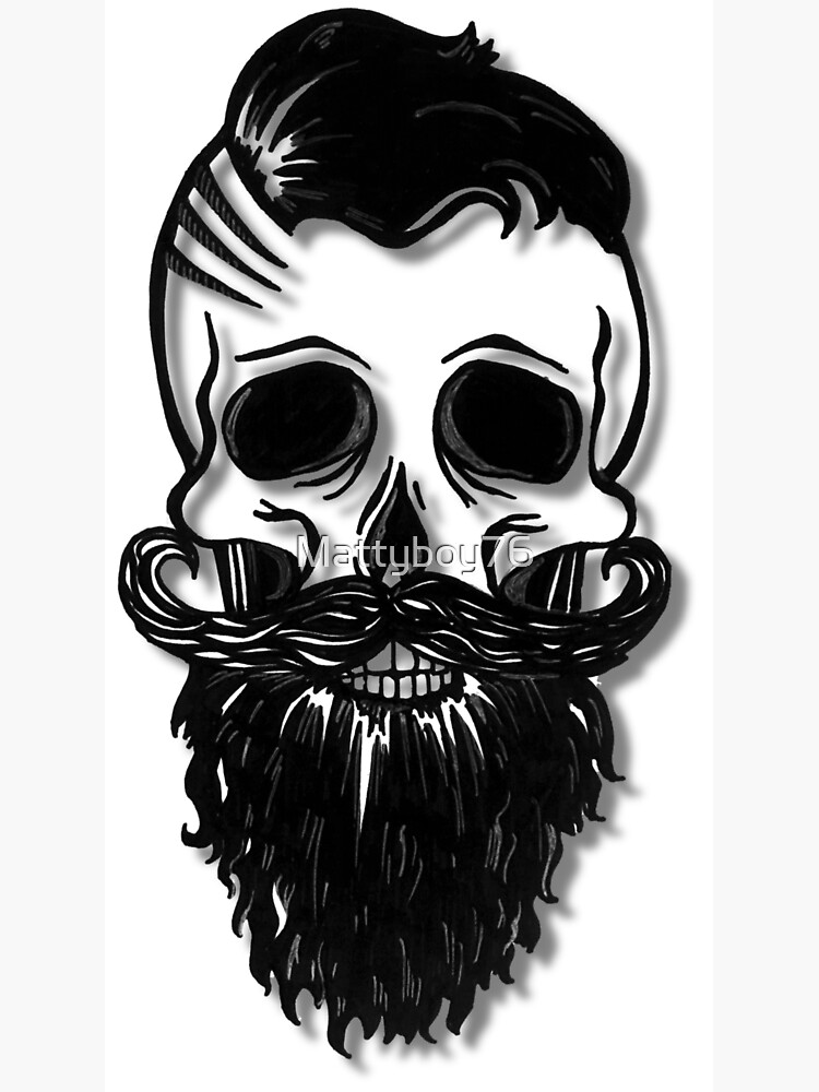 "Bearded Skull " Sticker for Sale by Mattyboy76 | Redbubble