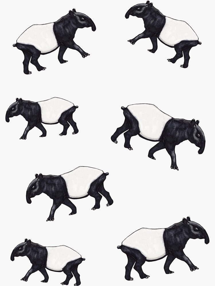 "Malayan Tapir pattern" Sticker for Sale by ImageEyeNation | Redbubble