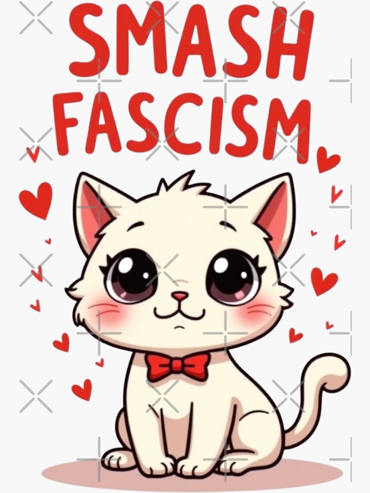 "Smash Fascism No Fascism Cat" Sticker for Sale by AlexsShopx | Redbubble