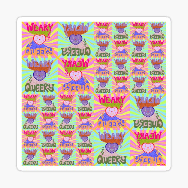 "Weary and Queery: Trippy Collage Style" Sticker for Sale by ...