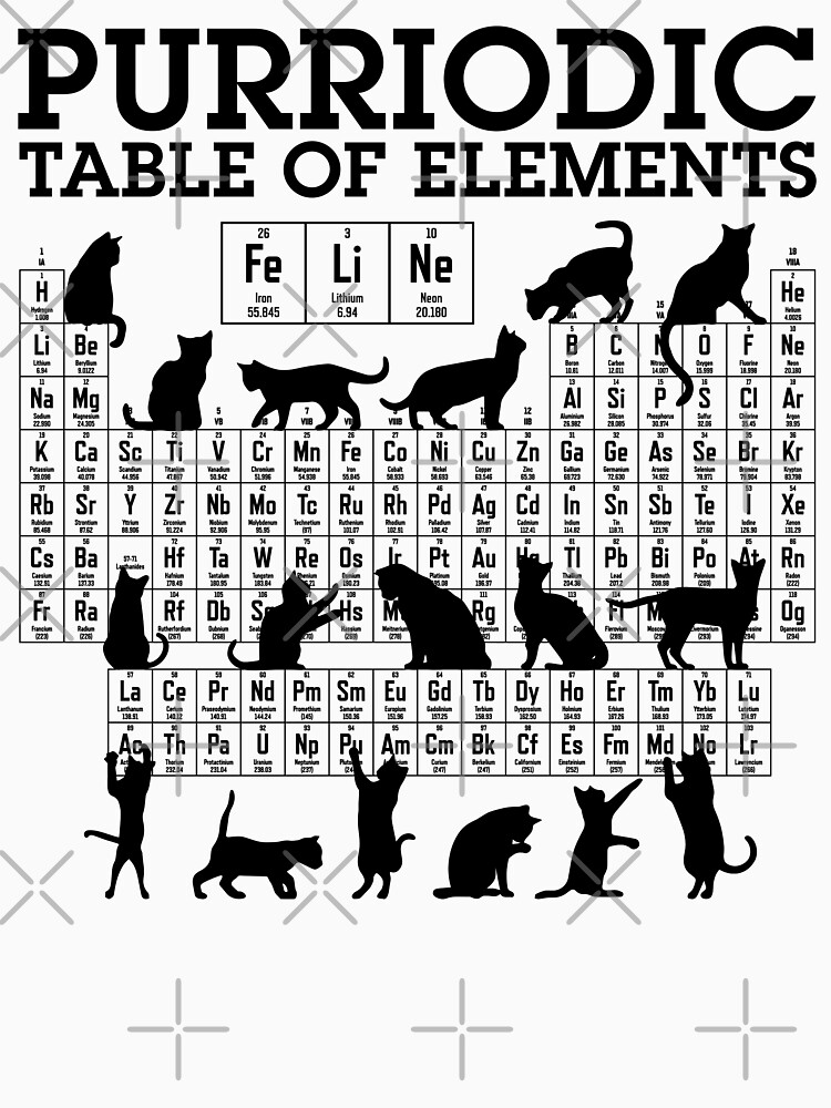 "Purriodic Periodic Table Of Elements Cat Lover Cats Science" Essential ...