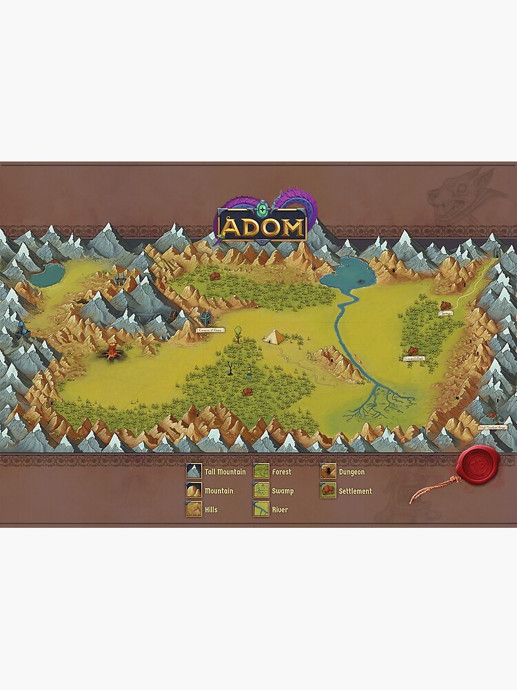 "ADOM map" Framed Art Print by ADOMgame | Redbubble