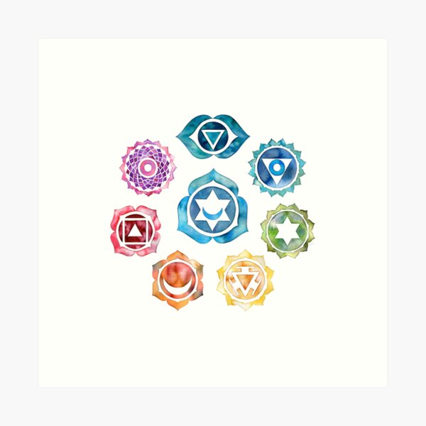 "Namaste Chakra Art, Yoga, 7 Chakras, Root Chakra" Art Print by ...