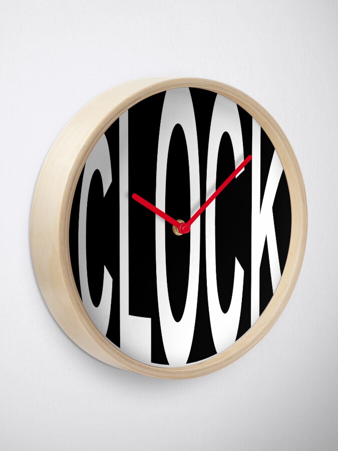 "Word Clock Black and White " Clock by KissStudios | Redbubble