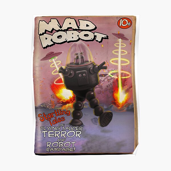 "Mad Robot Pulp Cover" Poster by mdkgraphics | Redbubble