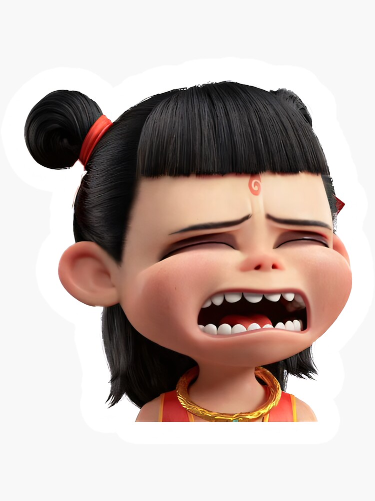 "Crying Ne Zha Dramatic Face" Sticker for Sale by Yuki Fliart Studio ...