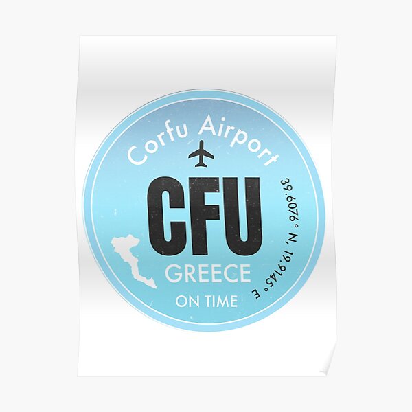 "CFU Corfu airport sticker" Poster for Sale by airportstickers K. G ...