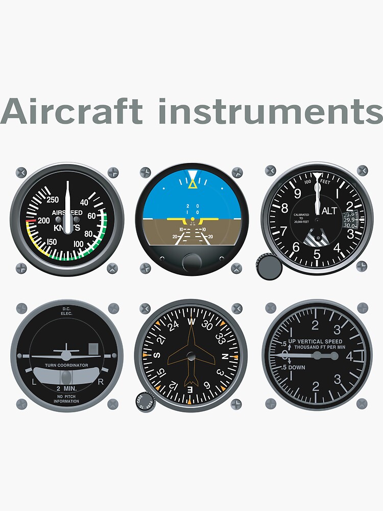 "Instruments of the aircraft cockpit" Sticker for Sale by diegodutra ...