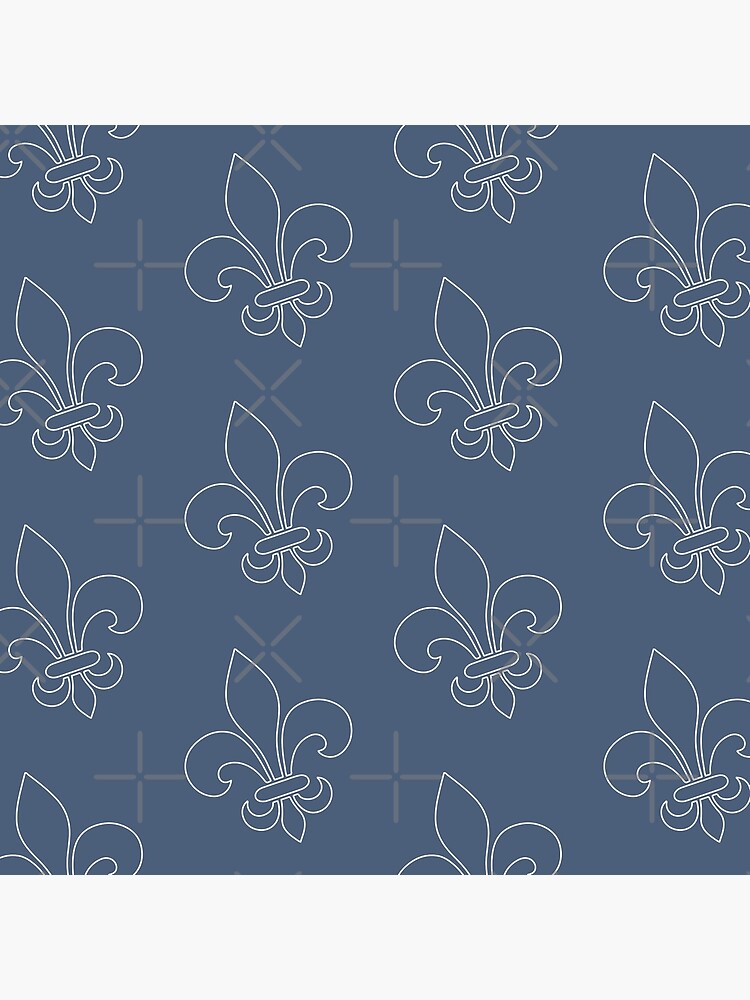"Quebec France Royal fleur de lys elegant pattern motif white outline ...