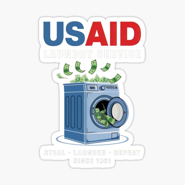 "USAID Laundry Service Laundering Money since 1961 D.O.G.E." Sticker ...
