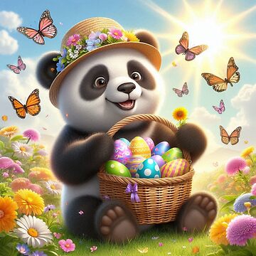 "A Panda Easter" Sticker for Sale by Rob5Designs | Redbubble