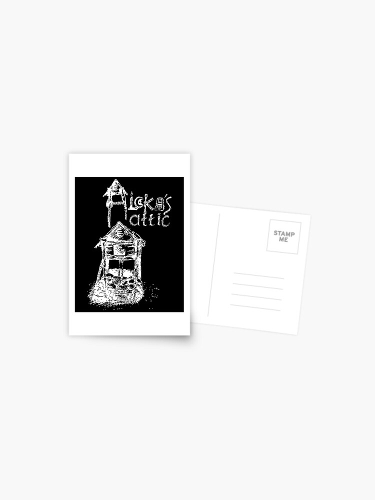"Aleka's Attic #1 (White Logo)" Postcard for Sale by Carla T. | Redbubble