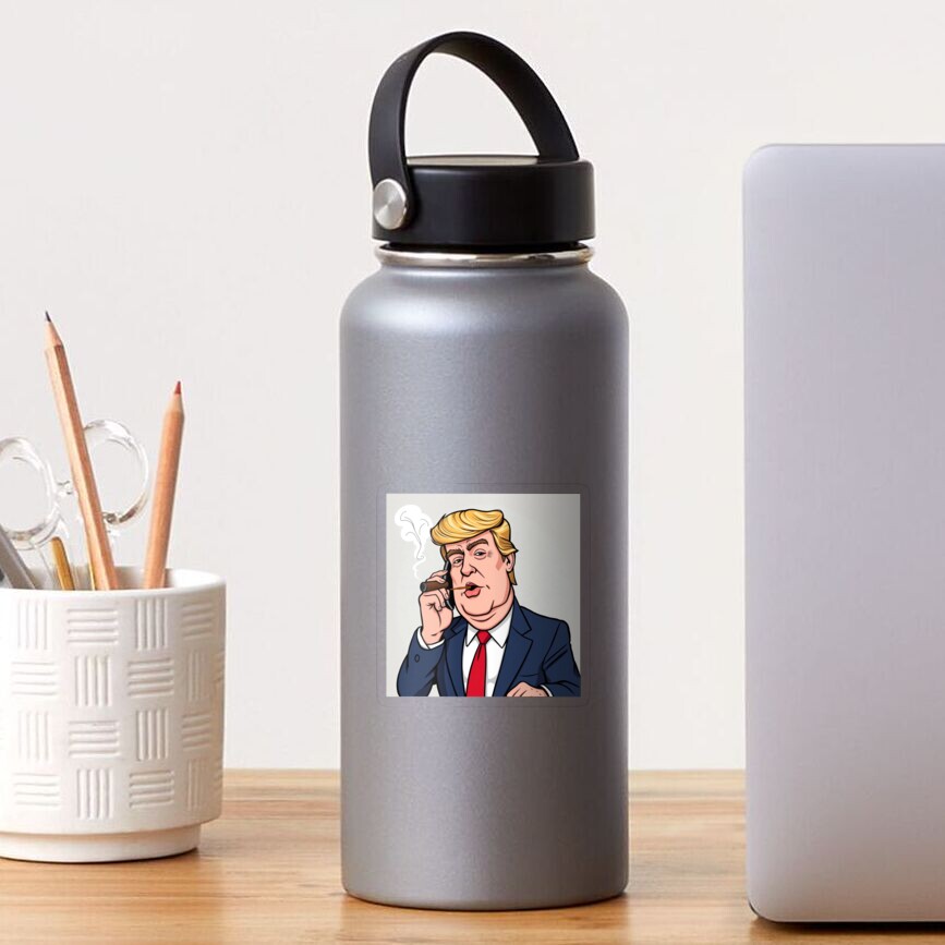 "Donald Trump Cigar On a Phone" Sticker for Sale by PAILLEADER | Redbubble