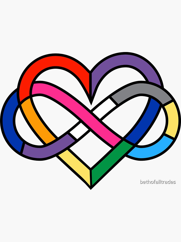 "Queer Polyamory Pride Infinity Heart" Sticker by bethofalltrades ...