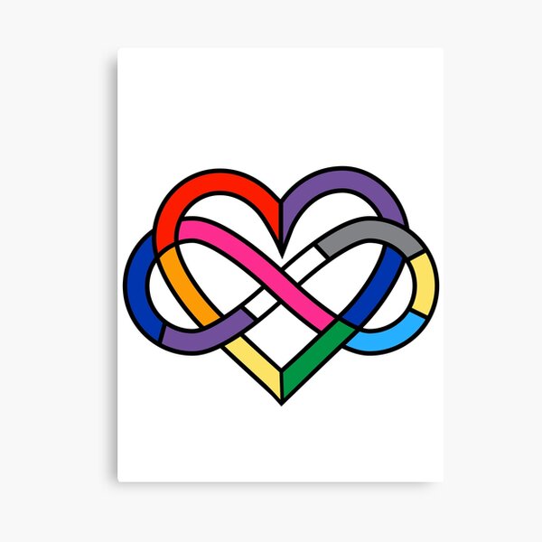 "Queer Polyamory Pride Infinity Heart" Canvas Print by bethofalltrades ...