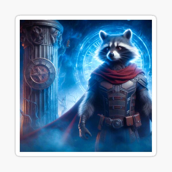 "Cute Hero Raccoon" Sticker for Sale by Dogandesighn | Redbubble