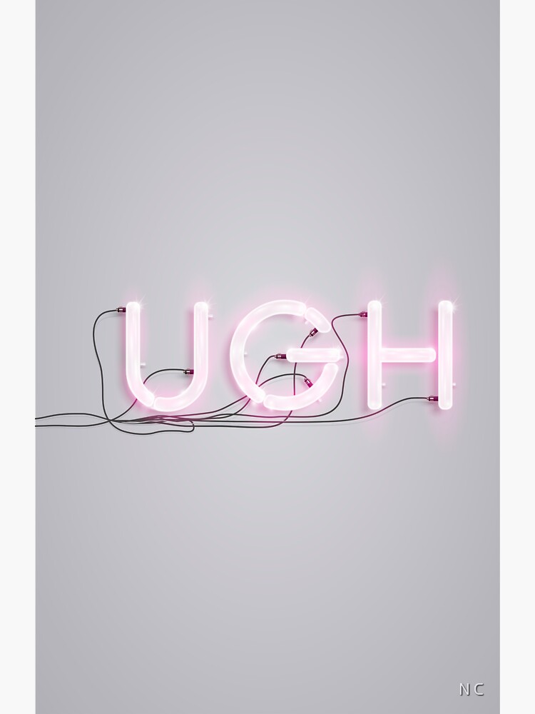 "UGH" Sticker for Sale by crnicole | Redbubble