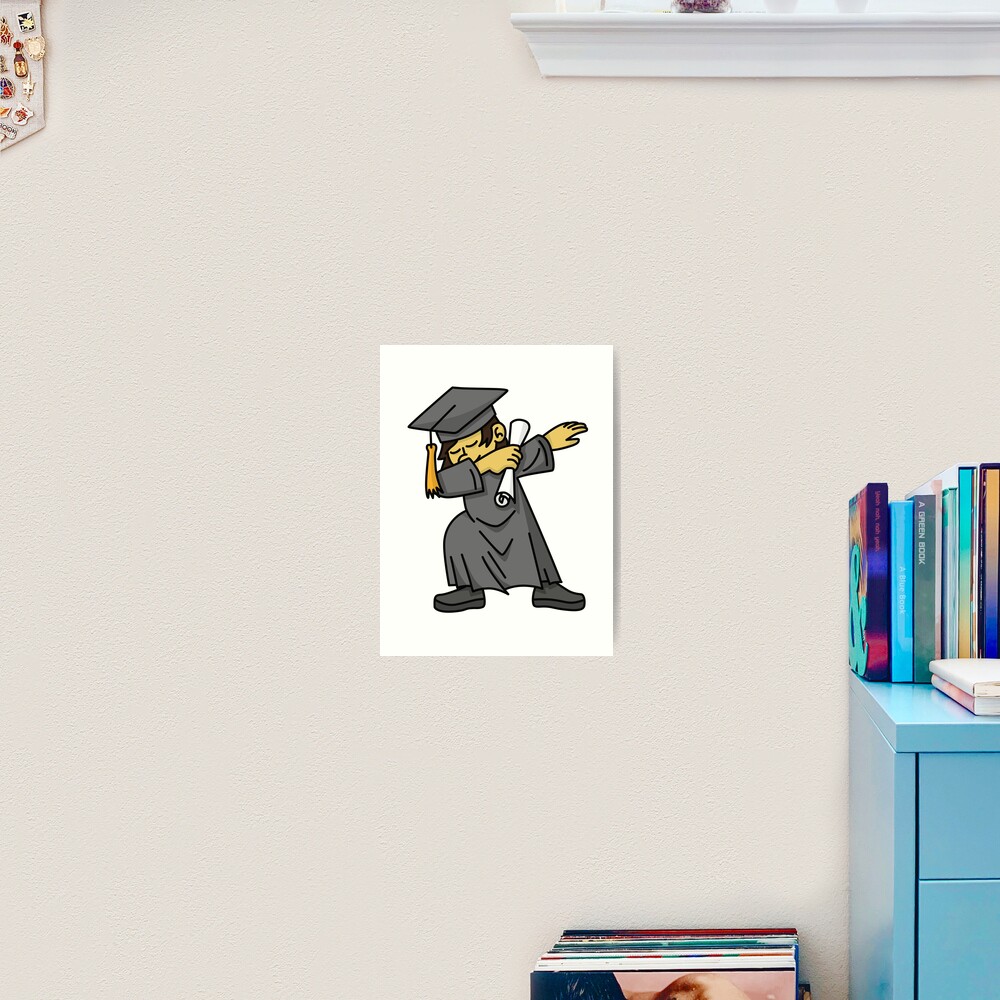 "Asian boy student dab dabbing graduation school" Art Print by ...