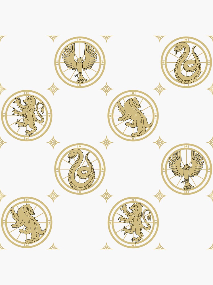 "HP - House Crest Pattern Black Gold" Sticker for Sale by Epicenter88 ...