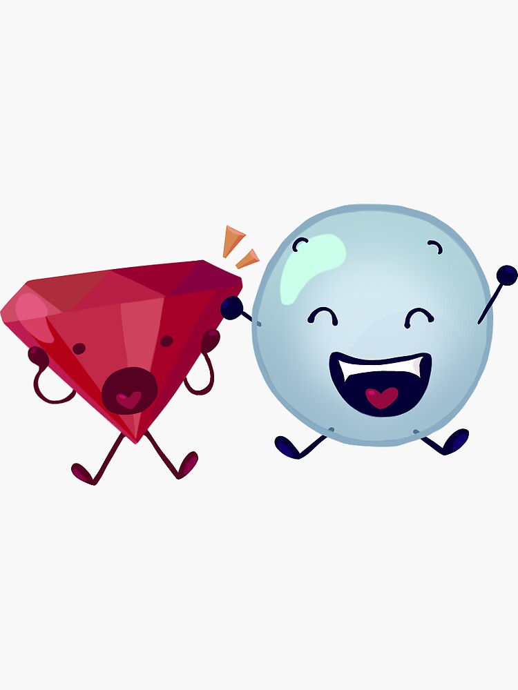 "Shocked Ruby and Happy Bubble BFDI " Sticker for Sale by JupitersJunk ...