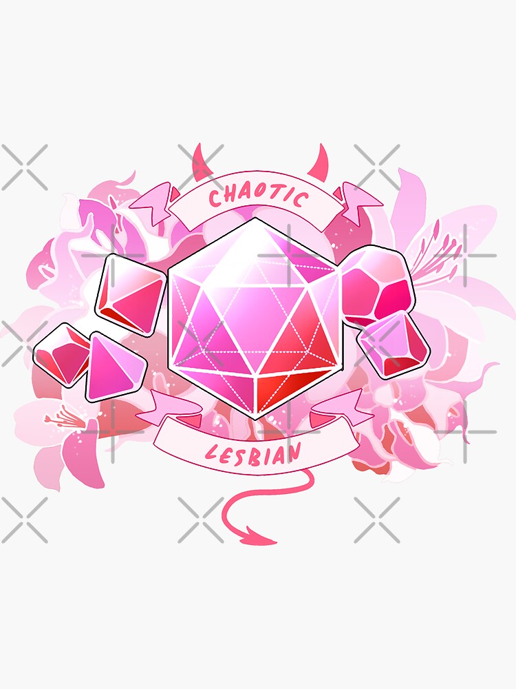 "LGBT RPG - Chaotic Lesbian" Sticker by ABD-illustrates | Redbubble