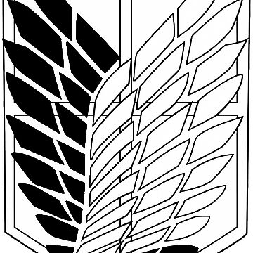 "Exploration Battalion SnK Black & White Emblem" Sticker for Sale by ...