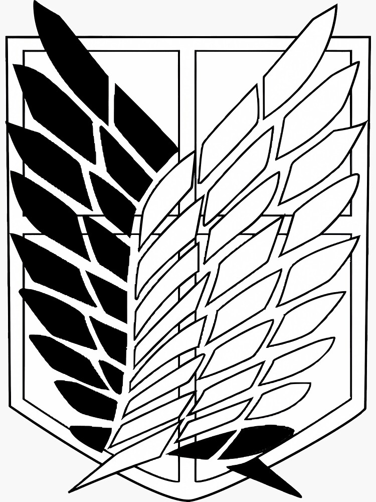 "Exploration Battalion SnK Black & White Emblem" Sticker for Sale by ...