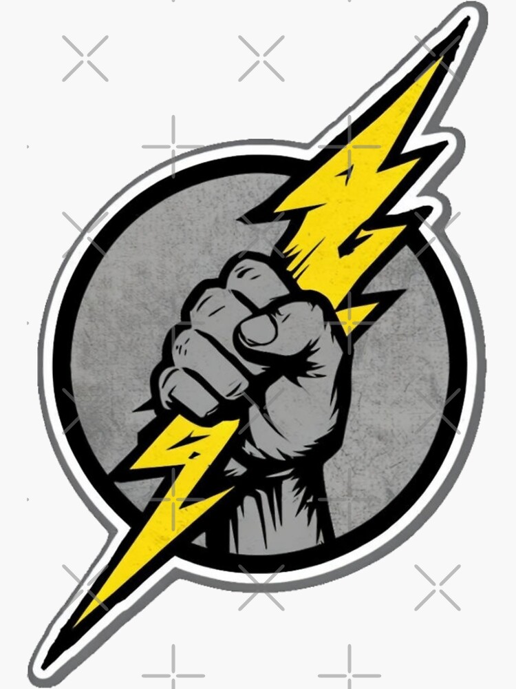 "Power logo POWER FIST Lightning power" Sticker for Sale by ...