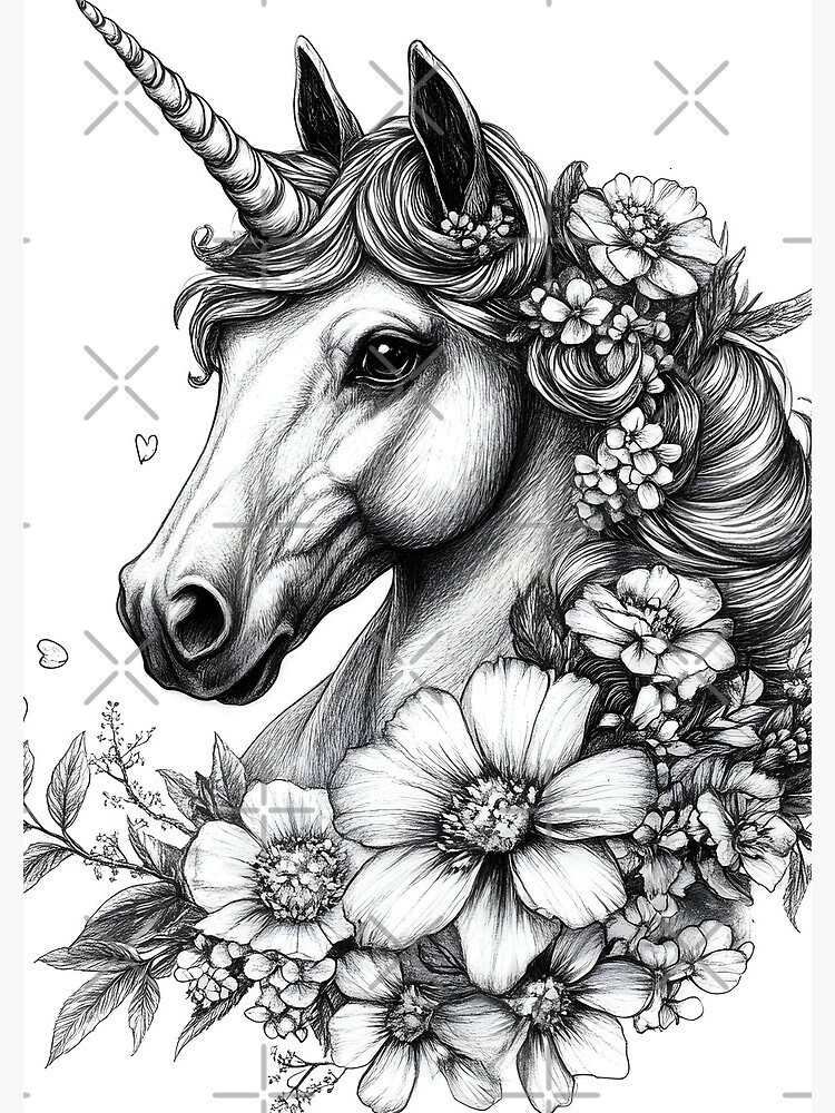 Unicorn Drawing In Pencil